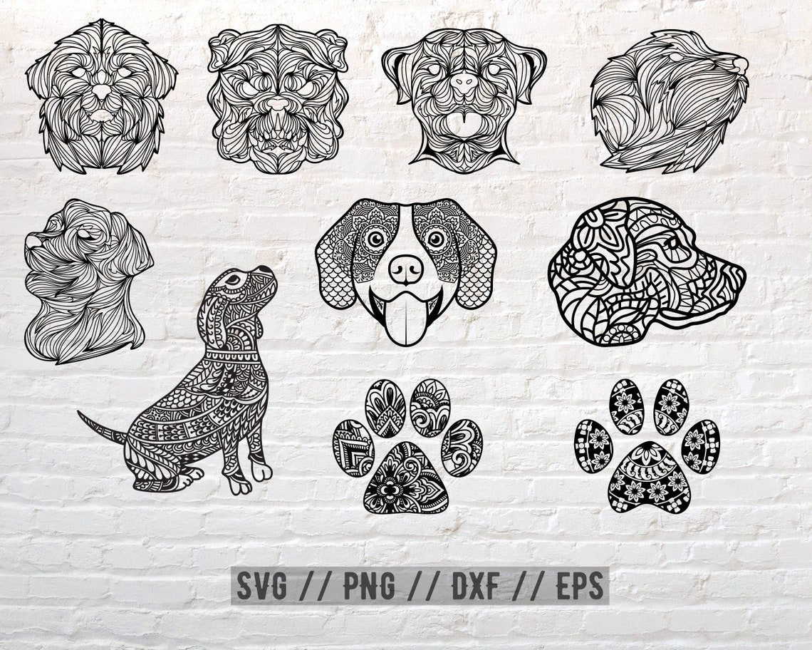 Dog Mandala Bundle SVG Dog Mandala Face Svg Labrador Mandala - Etsy