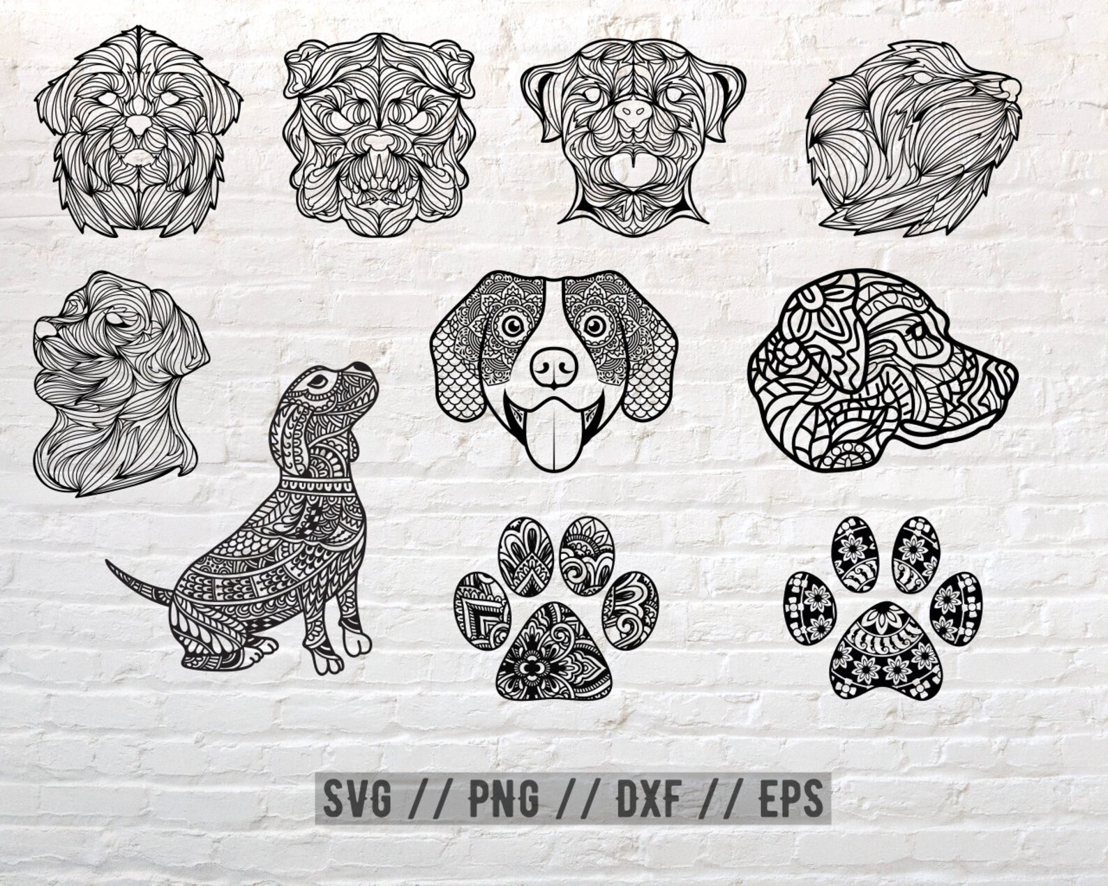 Dog Mandala Bundle SVG Dog Mandala Face Svg Labrador Mandala | Etsy