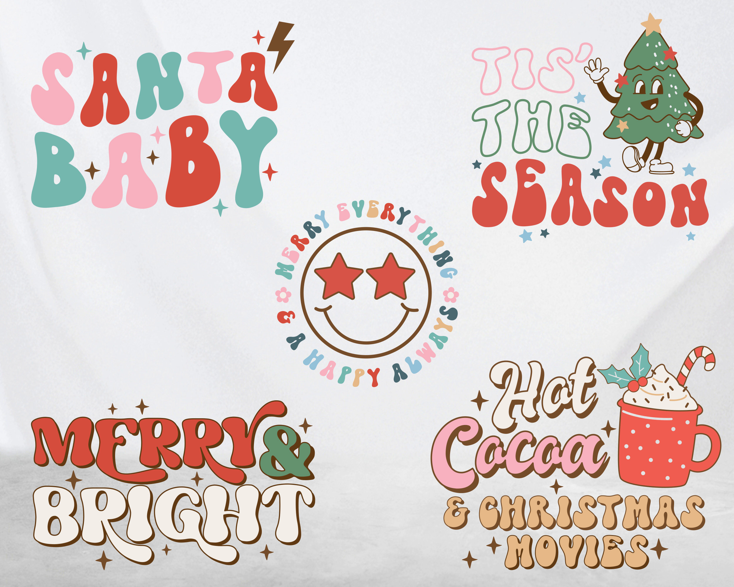 Christmas Retro Svg Bundle // Merry Christmas Svg // Retro - Etsy