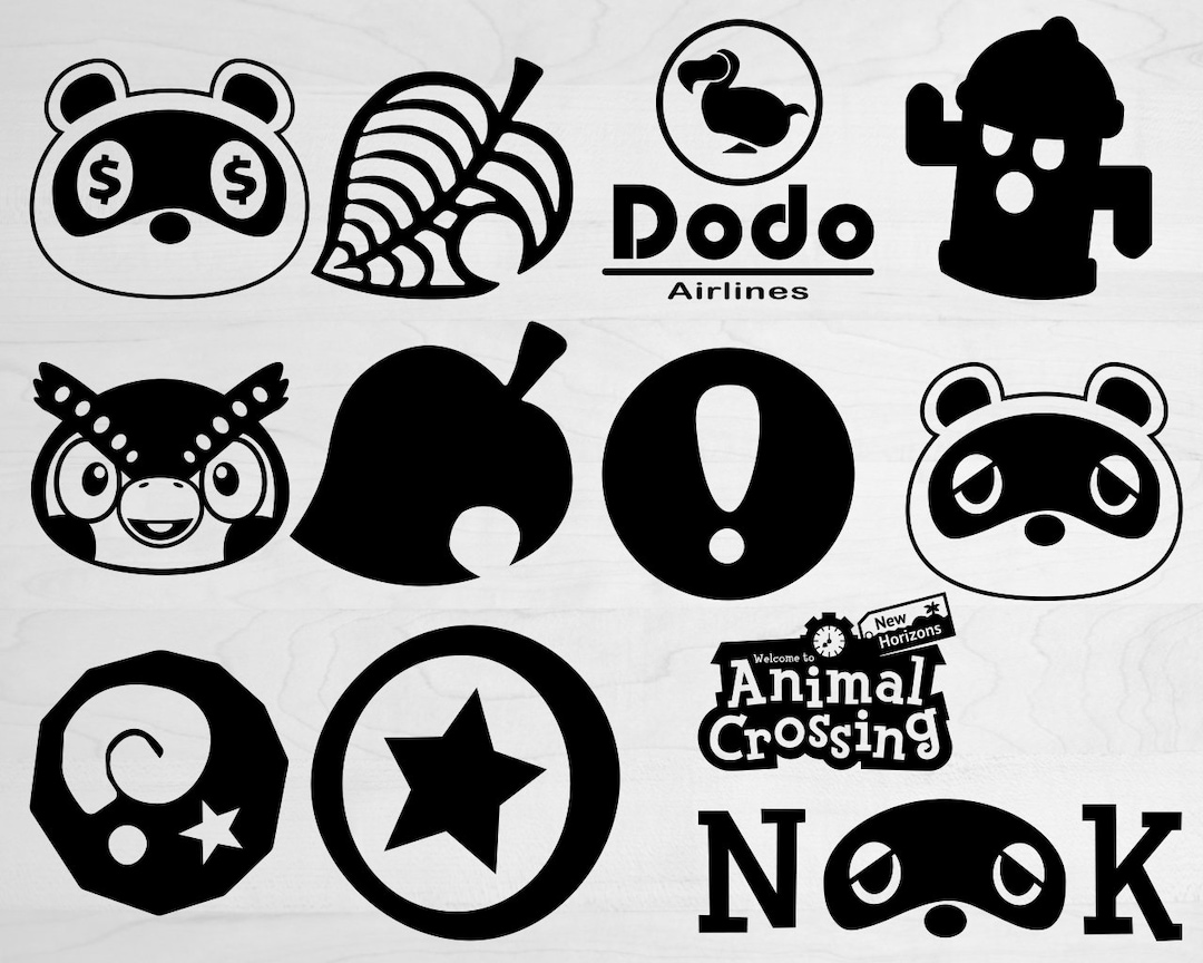 12 Animal Crossing Bundle Svg, Png, Dxf, Eps. Digital File. Silhouette ...