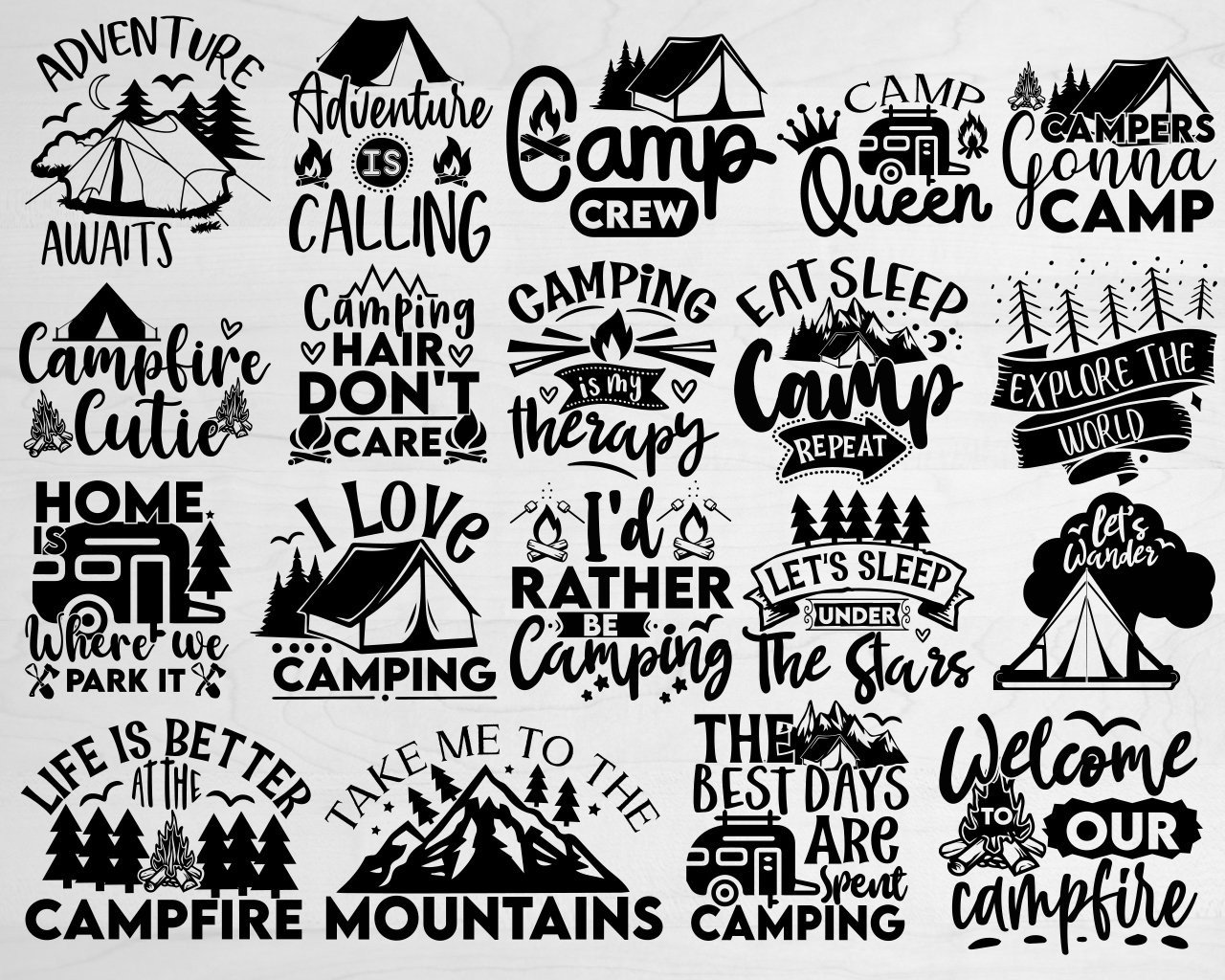 Camping Bundle SVG Cut Files Funny Camping Quotes Svg - Etsy