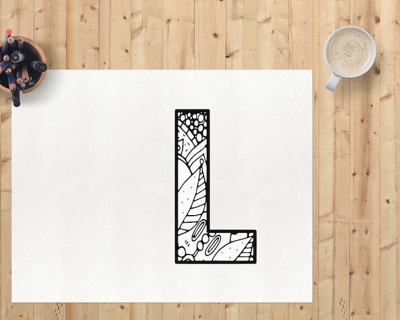 Zentangle Alphabet Svg Zentangle Letters Full Alphabet 26 - Etsy