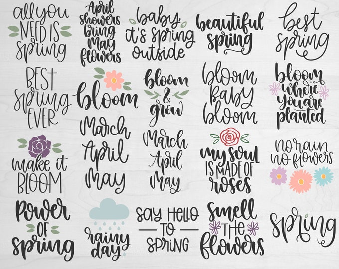 Spring SVG Bundle, Hello Spring SVG, Welcome Spring Svg, Floral Svg ...