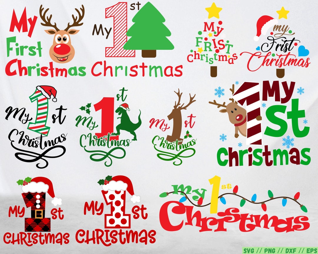 Baby's First Christmas SVG Bundle, My First Christmas Svg, Baby 1st ...