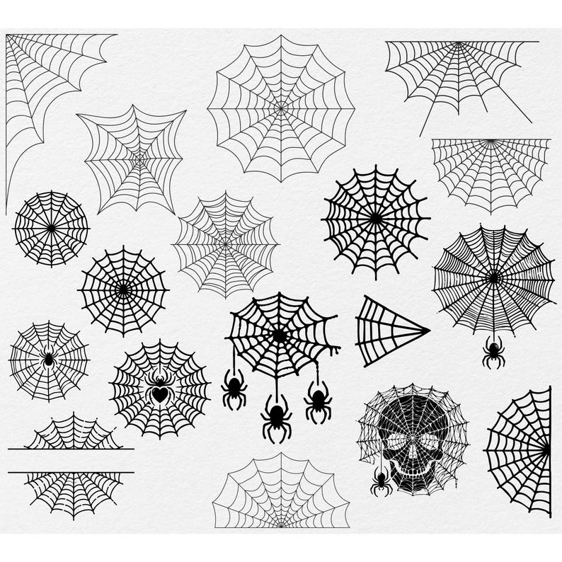 50+ Spiders and Spider Web Svg, Spider Web Halloween Decorations ...