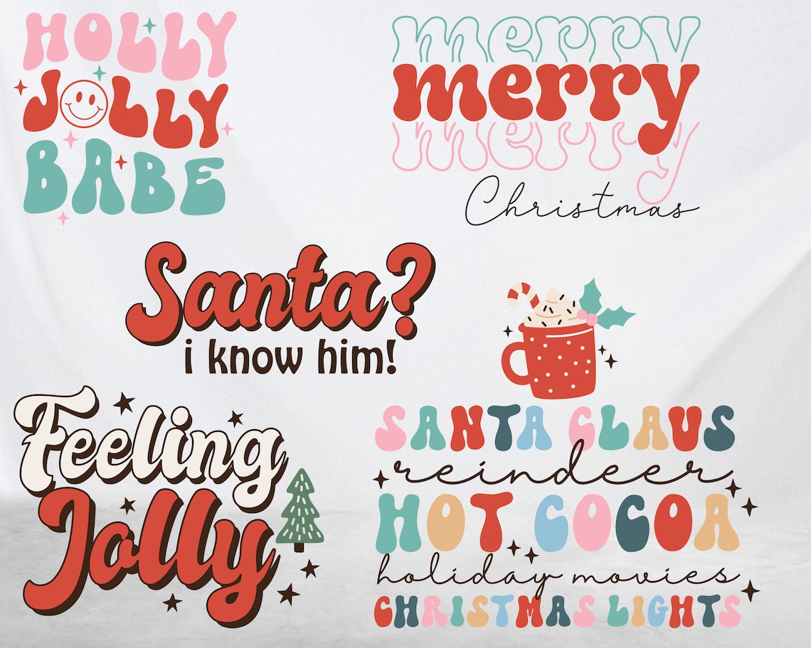 Christmas Retro Svg Bundle // Merry Christmas Svg // Retro - Etsy