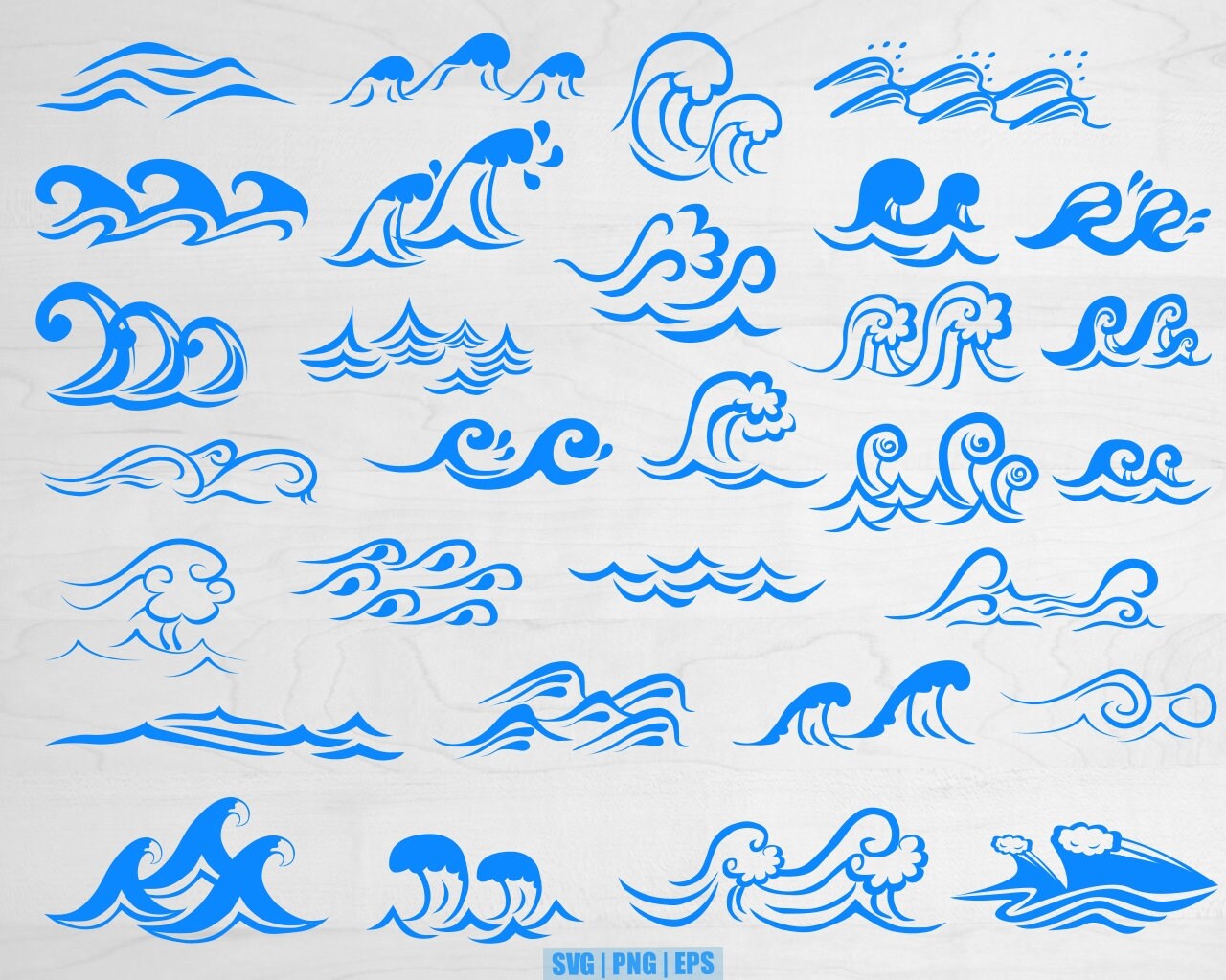 Wave SVG Cut File for Cricut, Wave Digitals, Waves Svg, Water Wave Svg ...