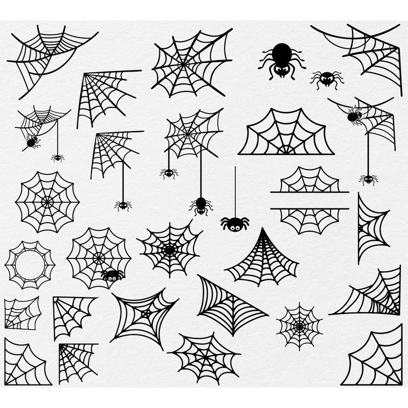 50+ Spiders and Spider Web Svg, Spider Web Halloween Decorations ...