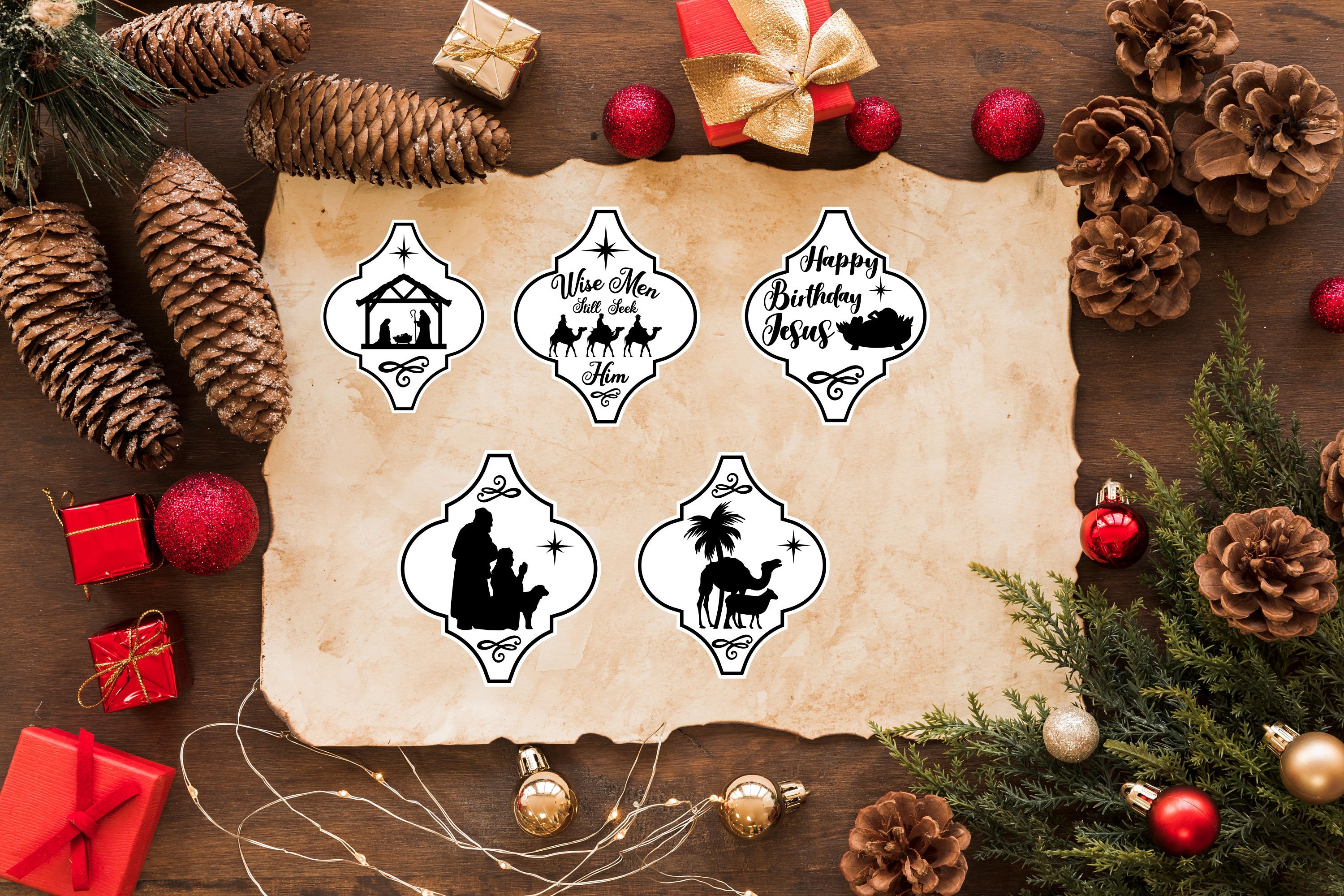 Arabesque Christmas Ornament SVG Bundle, Arabesque, Home Depot Tile Svg ...