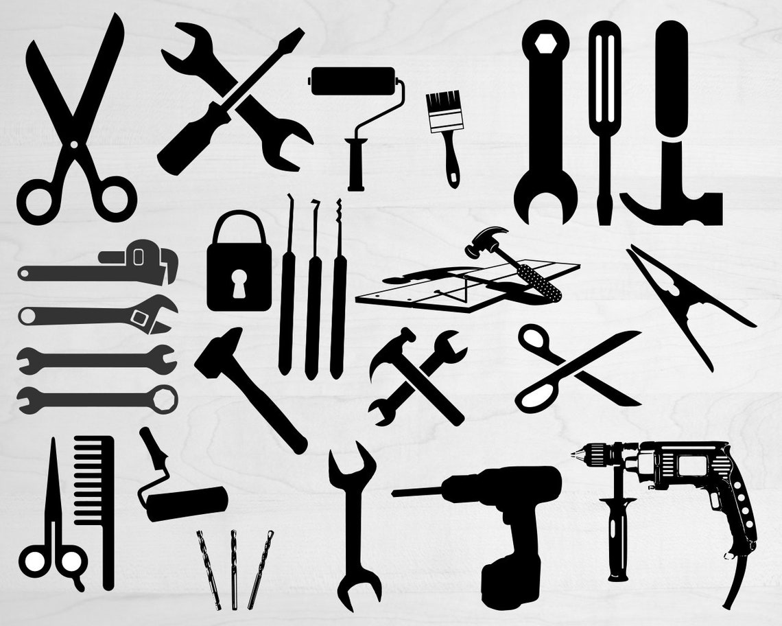 Tools Bundle SVG, Tools Svg, Hammer Svg, Worker Tool Svg, Instrument ...