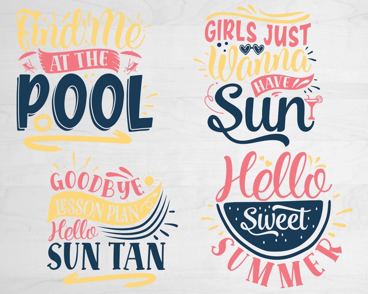 Summer Bundle Svg Summer Quotes Bundle Svg Hello Summer Svg - Etsy
