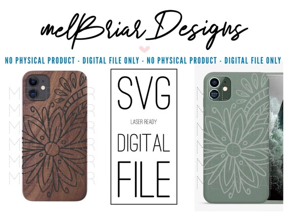 DIGITAL Phone Case Laser File Hand-drawn Floral SVG Design | Etsy