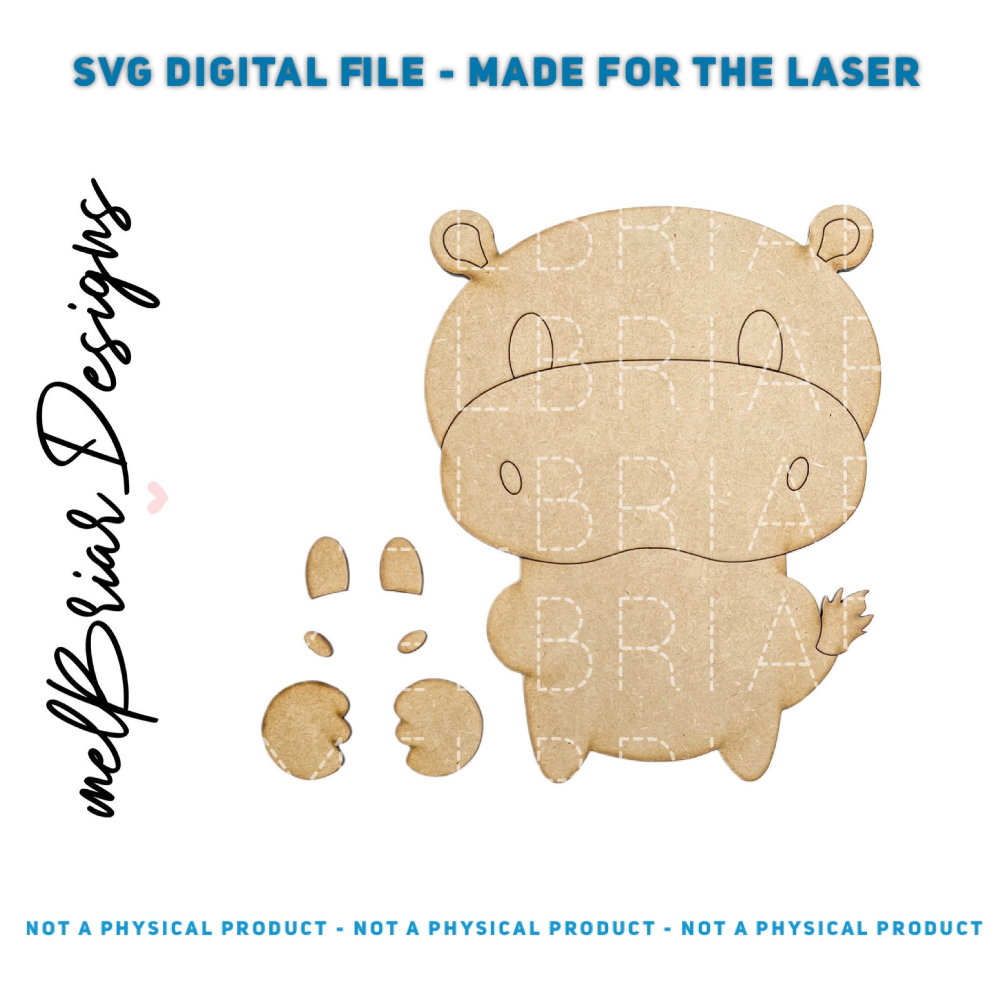 DIGITAL DIY Paint Kit - Hippo - Animal Paint Kit - Includes ...