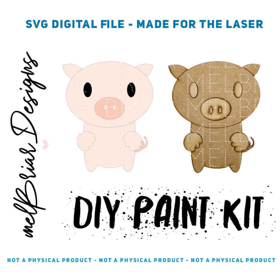 DIGITAL DIY Paint Kit - Pig - Animal Paint Kit - Includes Instructions ...