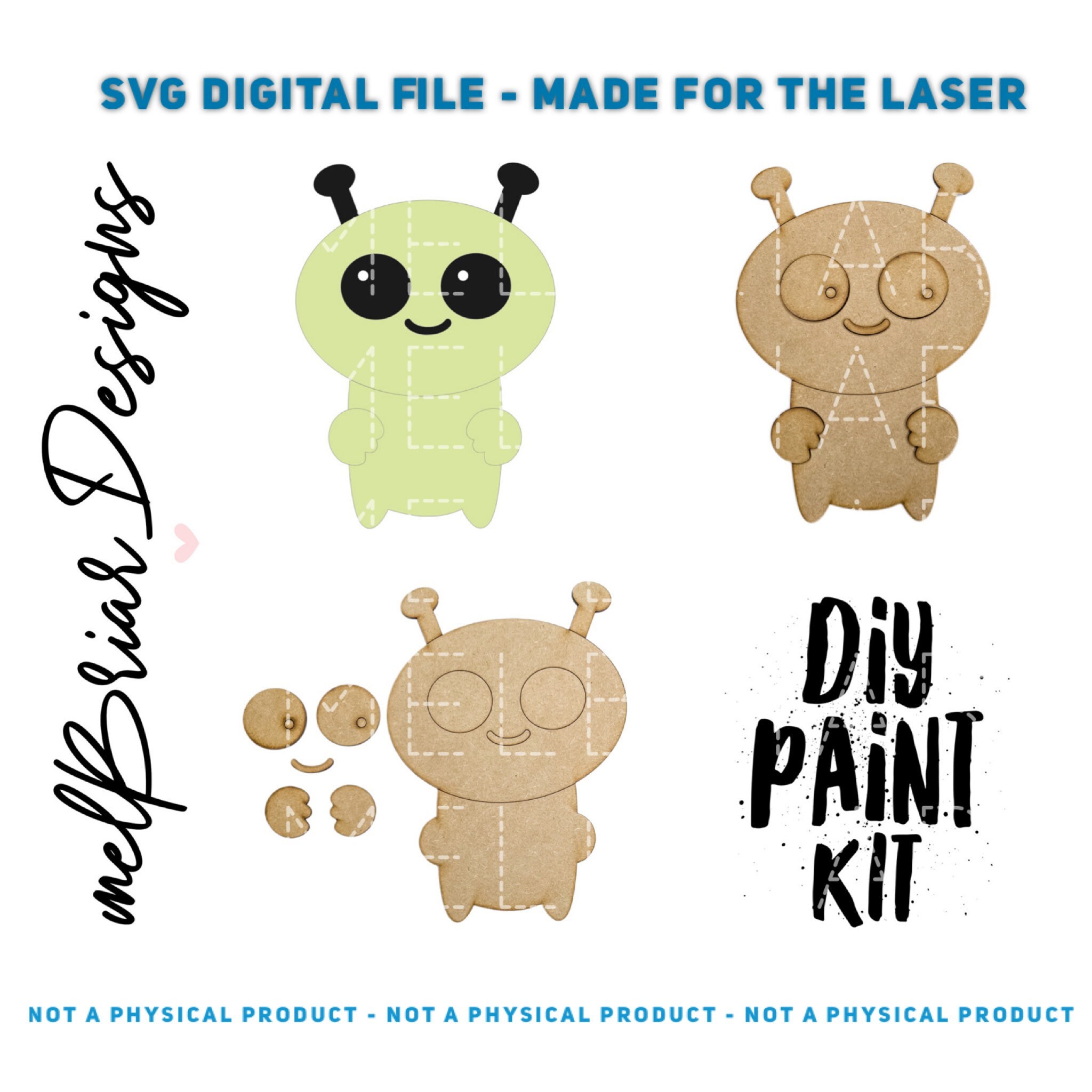 DIGITAL DIY Paint Kit - Alien - Animal Paint Kit - Includes ...