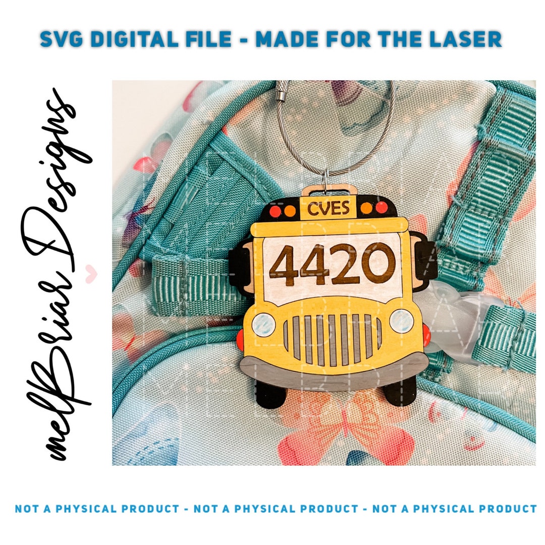 DIGITAL Bag Tag File - School Bus Number Tag - Backpack Tag - Back to ...