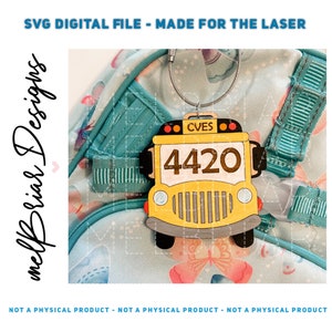 DIGITAL Bag Tag File - School Bus Number Tag - Backpack Tag - Back to ...