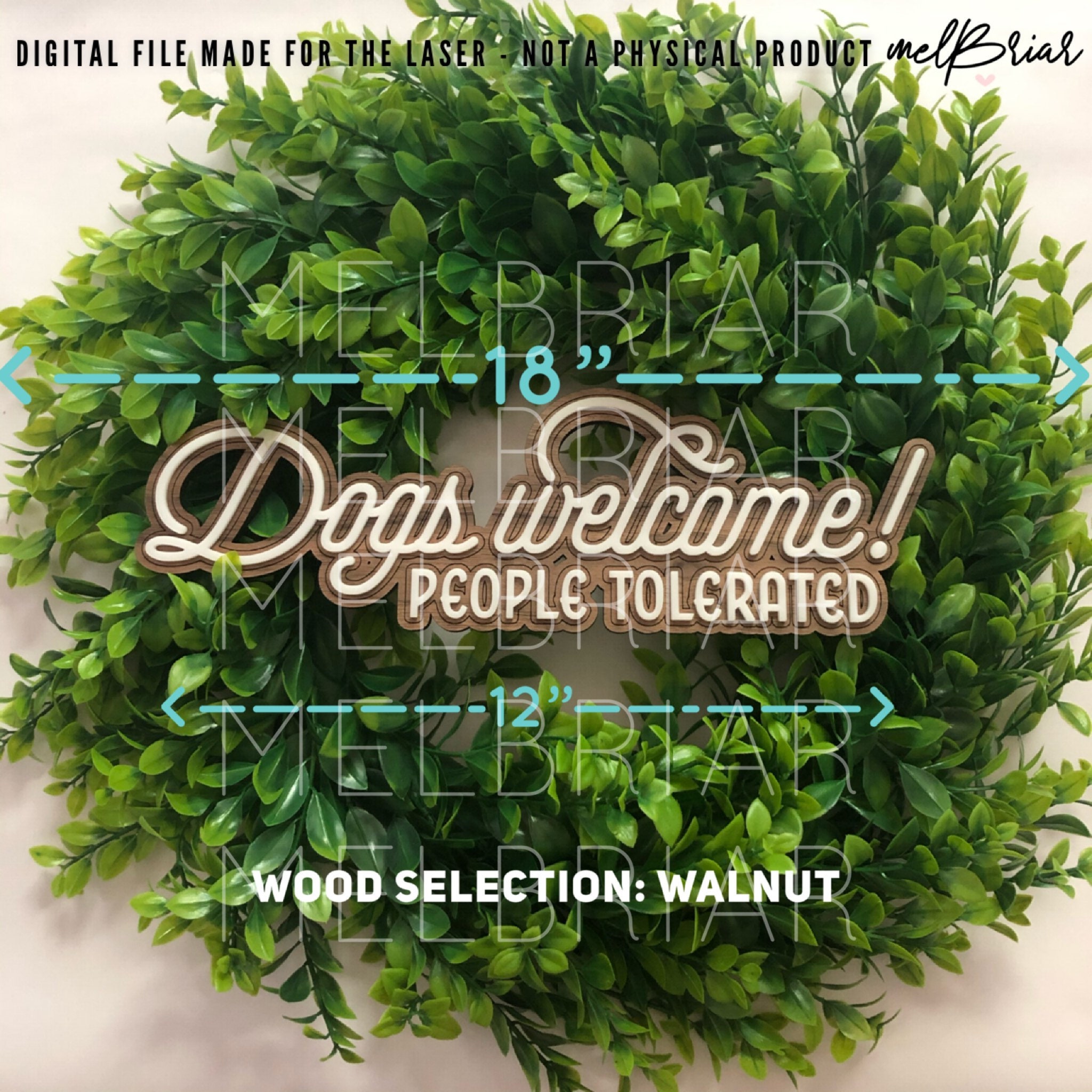 DIGITAL Dogs Welcome Sign File - Dogs Welcome - Door Sign - Wreath Sign ...
