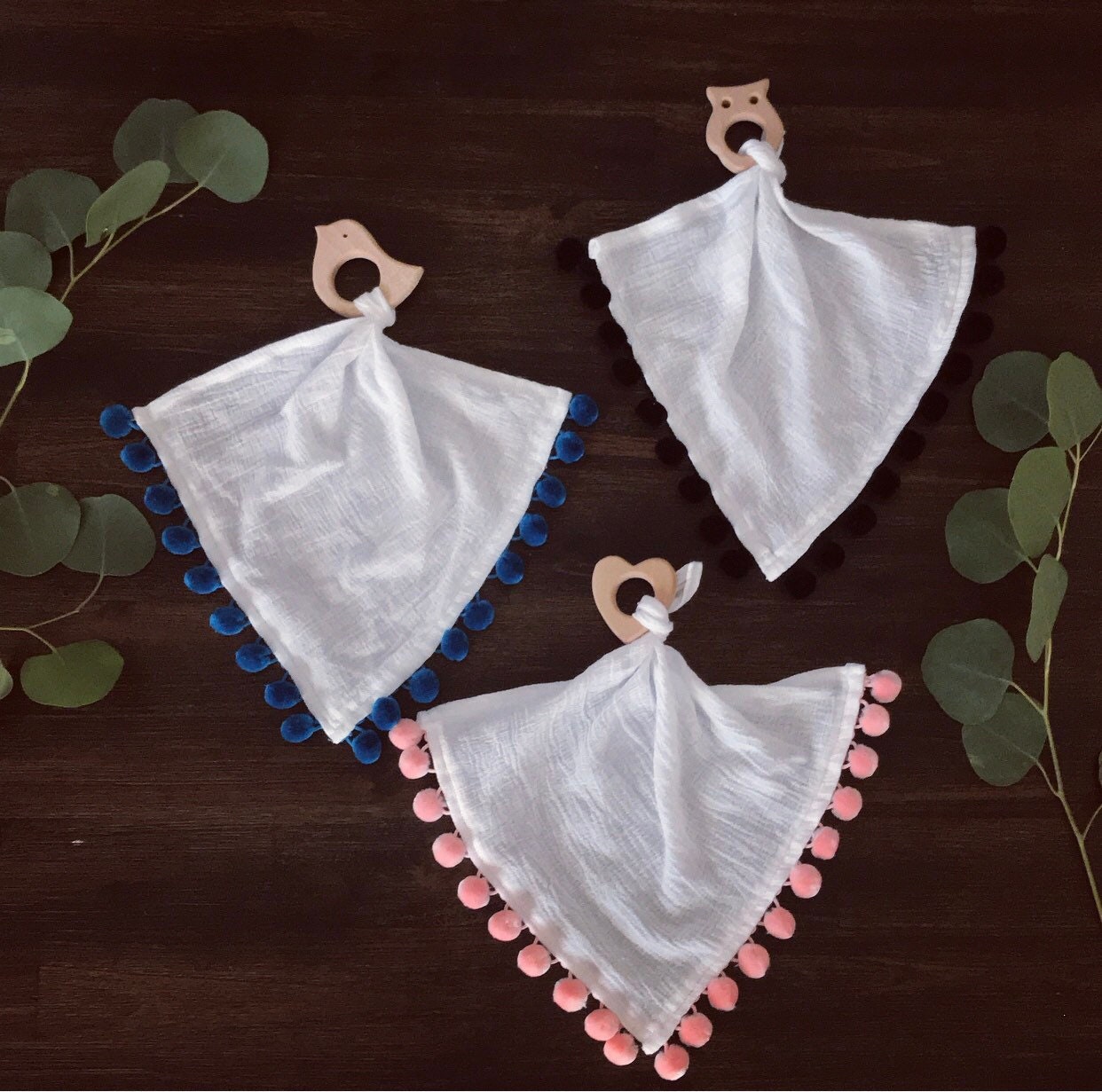 Wooden Teether With Muslin Lovey Blanket - Etsy UK