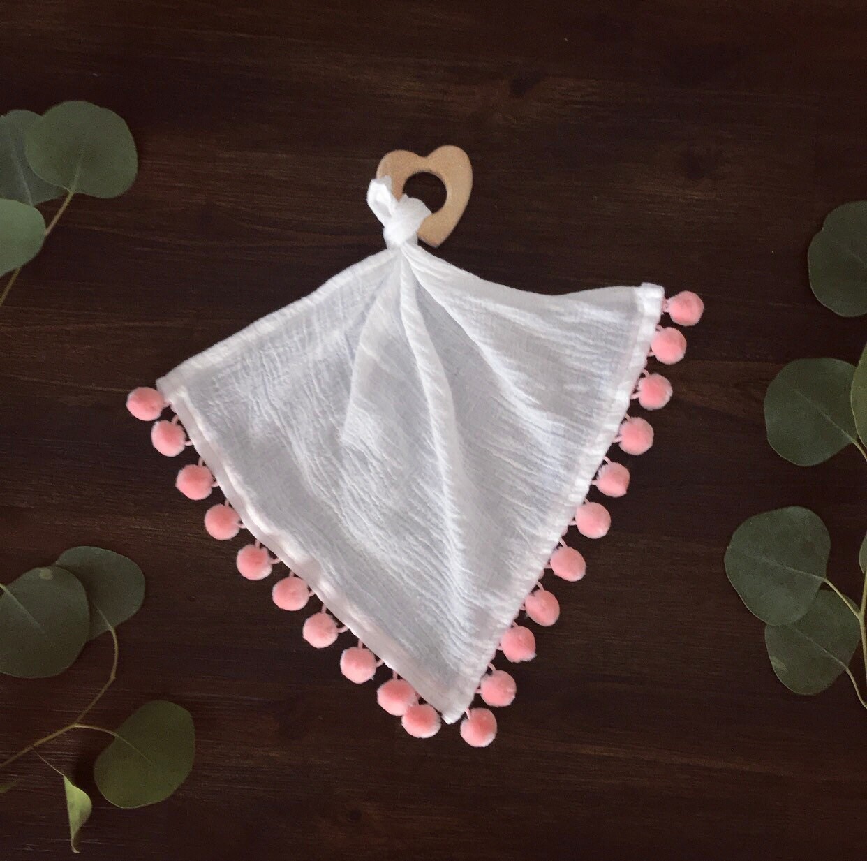 Wooden Teether With Muslin Lovey Blanket - Etsy UK