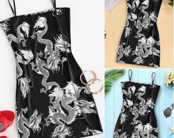 Dragon Print Dress - Etsy