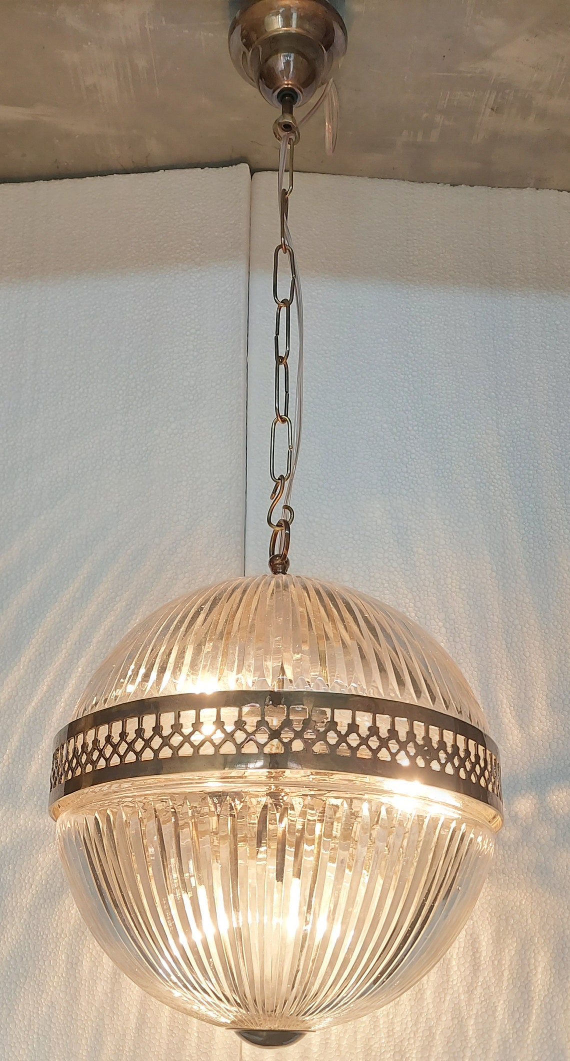 Rare Vintage Art Deco Pendant Light Old Lamp Ceiling Hanging Fixture ...