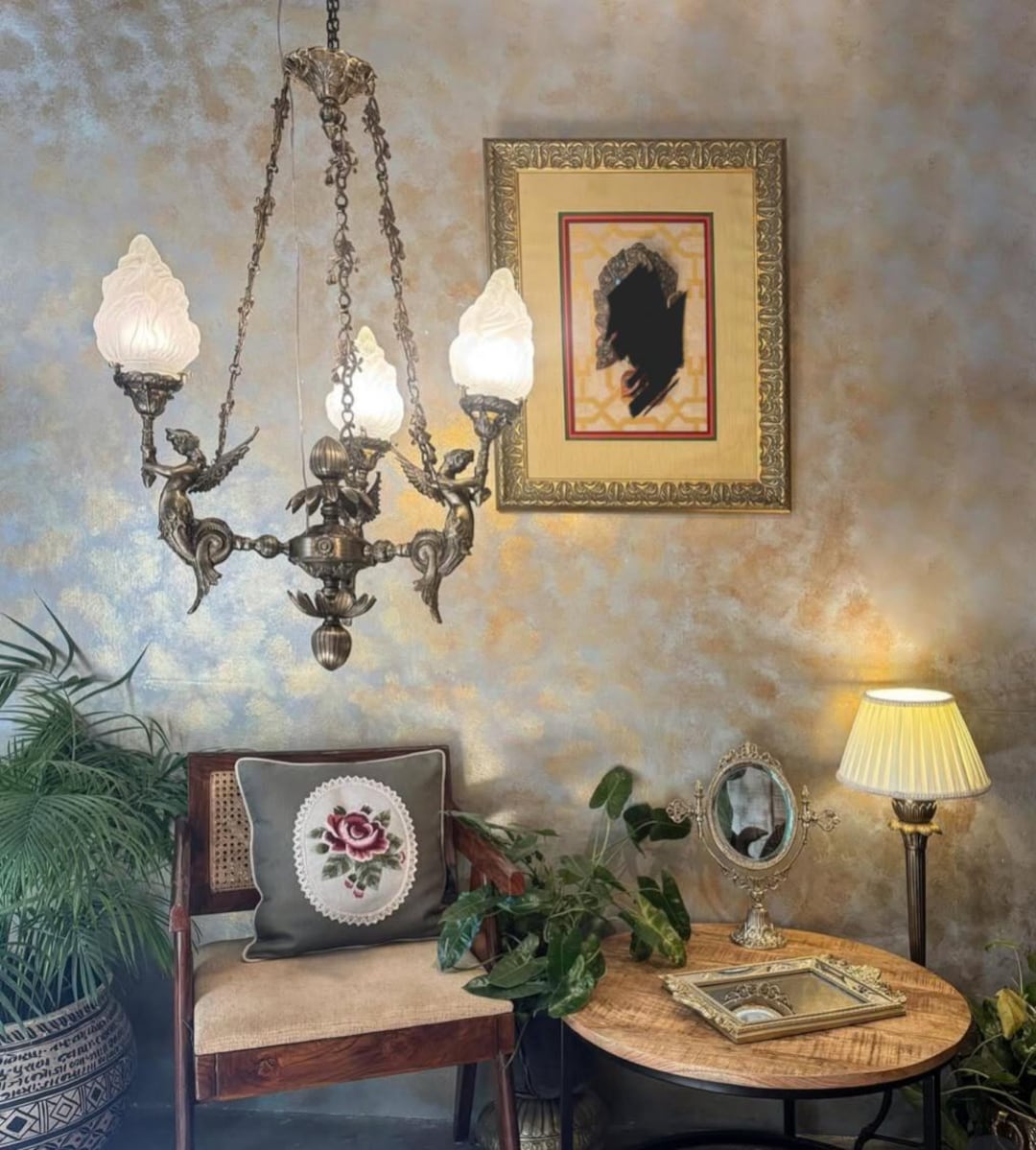 Rare Vintage Art Deco Nouveau Mermaid Light Old Lamp Ceiling Hanging ...