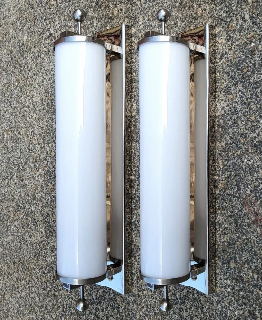 Pair Skyscraper Vintage Art Deco Light Old Lamp Wall Sconces Fixture ...
