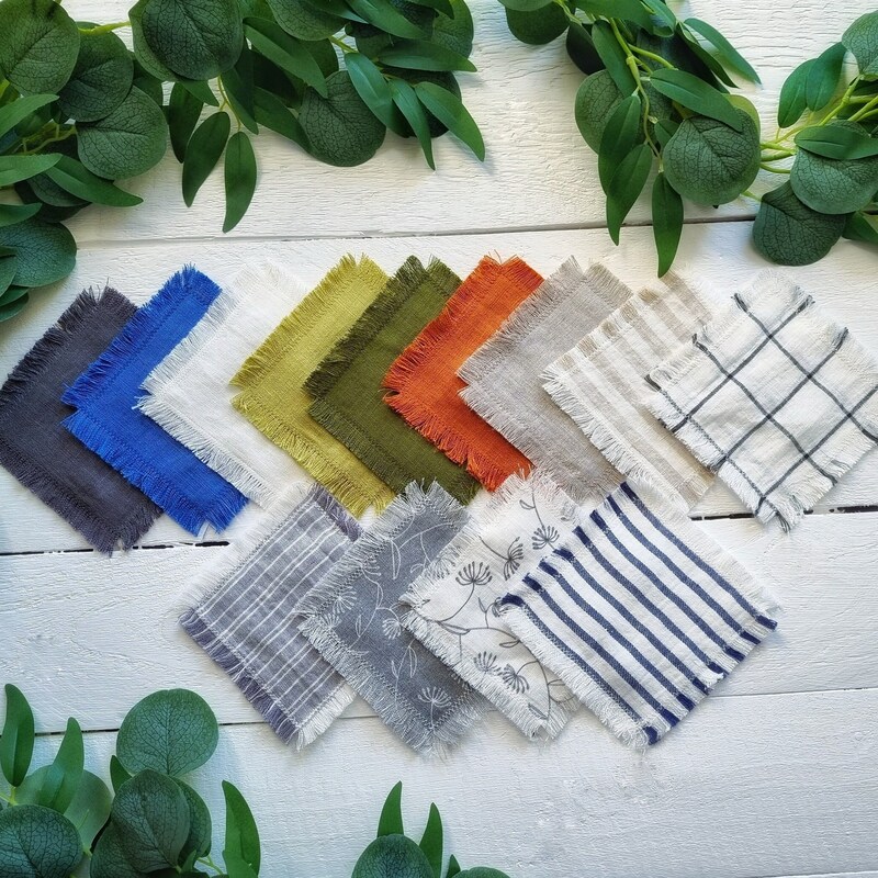Linen Coasters - Etsy