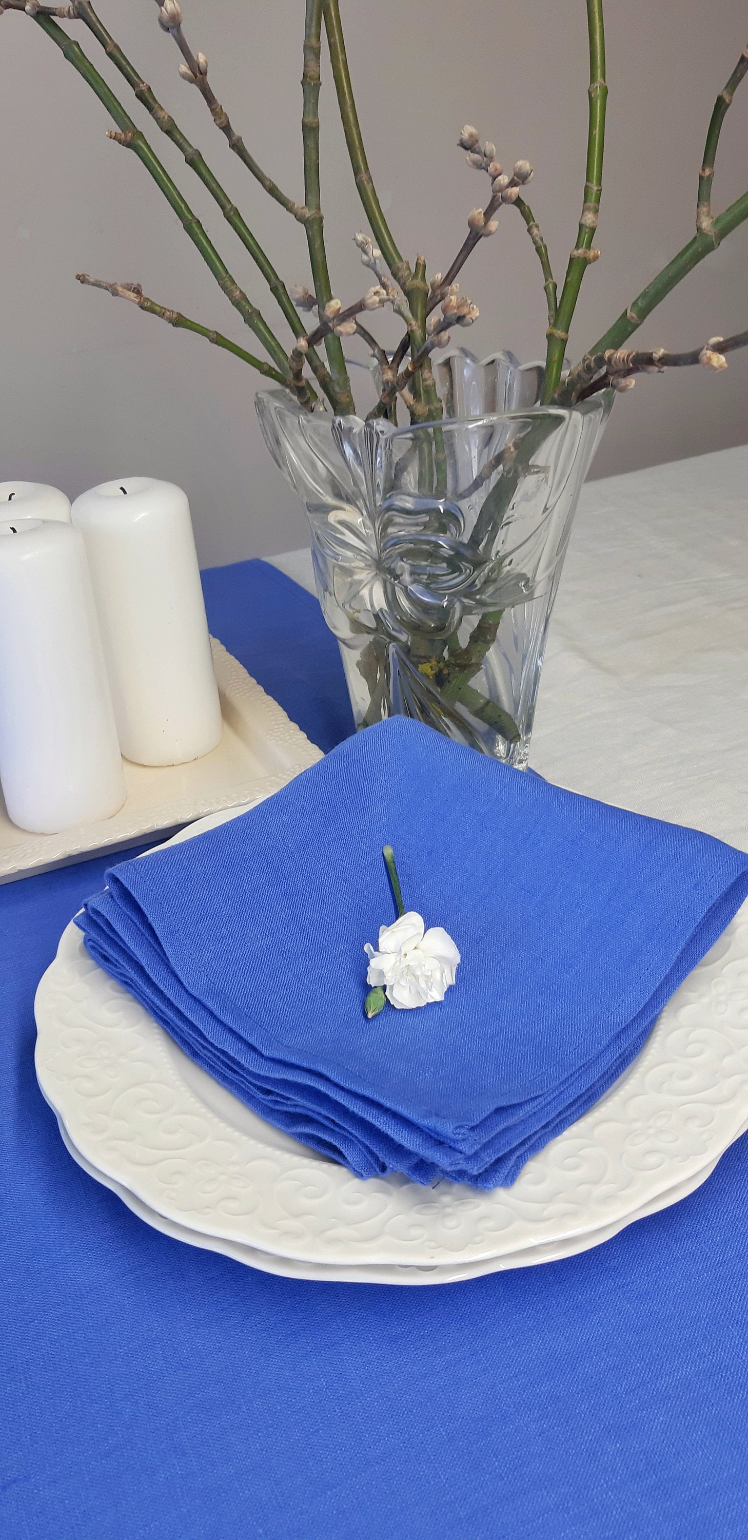 Blue Linen Napkins Soft Blue Wedding Napkins Cloth Table - Etsy