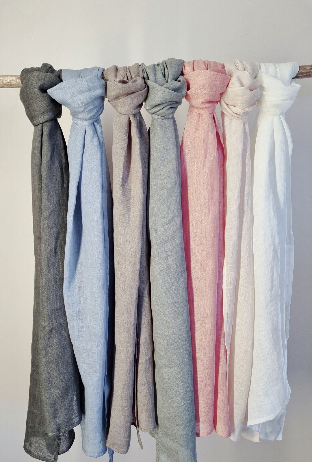 Linen Scarf, Lightweight Summer Scarf, Women Linen Wrap, Spring Linen ...