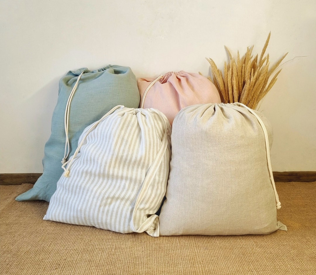 Laundry Bag With Strap, Travel Laundry Bag,linen Laundry Bag, Laundry ...