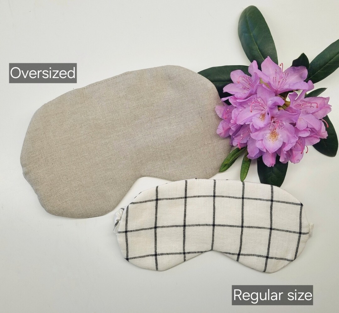 Oversized Linen Sleep Mask, Travel Eye Mask, Night Eye Cover, Black Out ...
