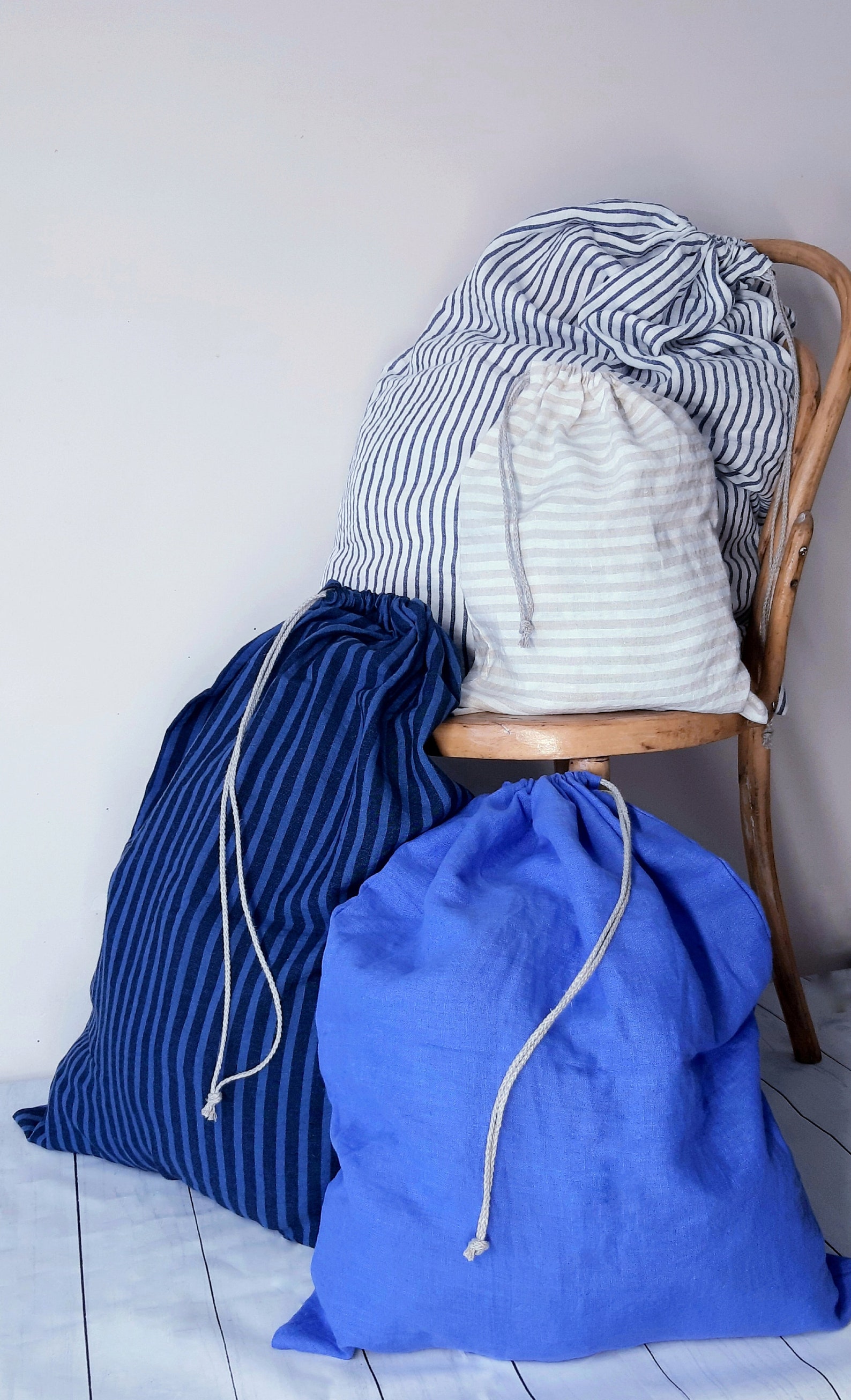 Large Linen Laundry Bag, Laundry Hamper, Big Storage Bag, Travel ...