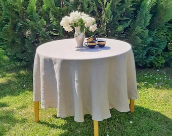 Linen Tablecloth-round Linen Tablecloth-extra Large Round - Etsy