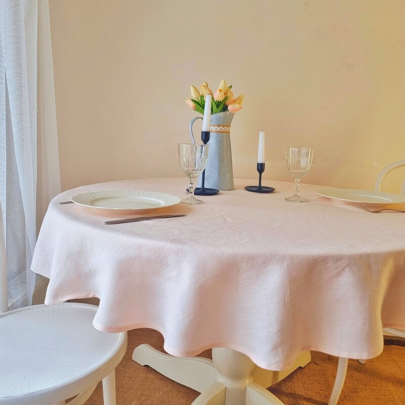 Blush Pink Tablecloth - Etsy