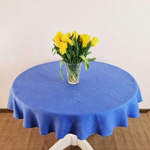 Burnt Orange Round Tablecloth, Linen Circle Table Cloth, Linen Table ...
