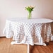 White Ruffled Tablecloth, Linen Table Cloth With Ruffles, Shabby Chic ...
