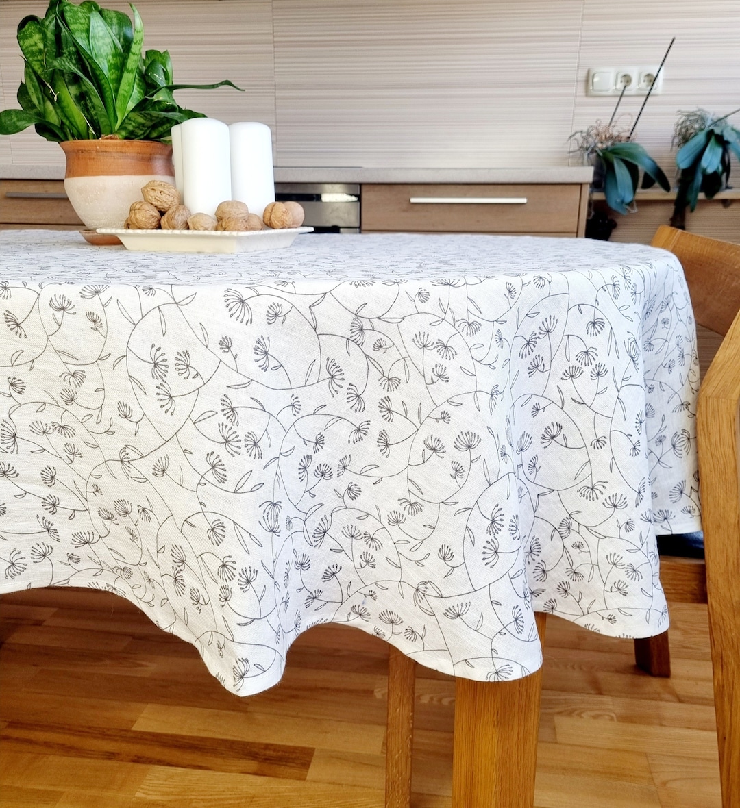 Oval Table Cloth, White Linen Tablecloth, Washed Soft Linen Tablecloth ...
