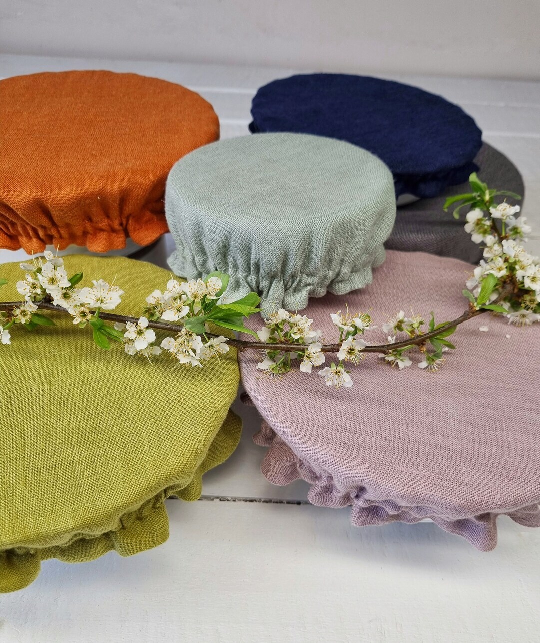 Dish Covers, Bowl Cover, Reversible Pot Cover, Elastic Linen Cover ...