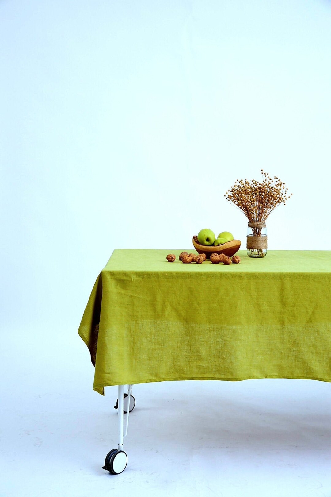 Lime Green Linen Tablecloth, Apple Green Table Cloth, Small Tablecloth ...