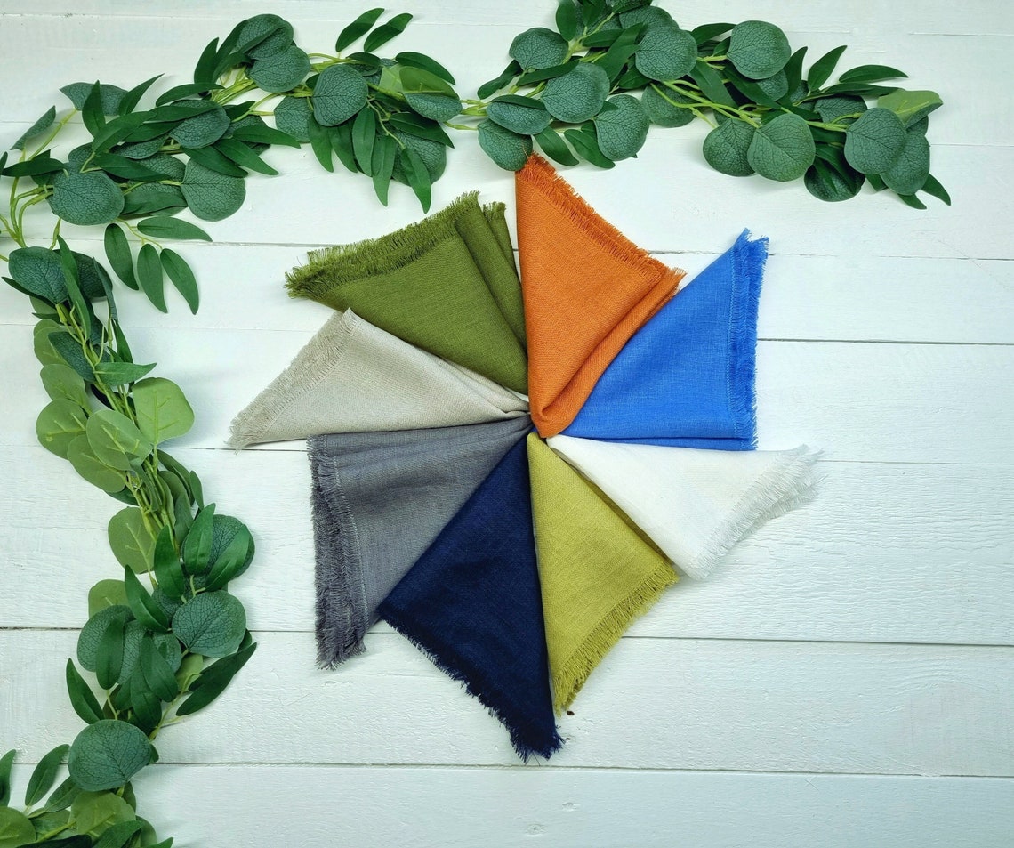 Raw Edges Linen Napkins Frayed Edge Napkins Linen Napkins - Etsy