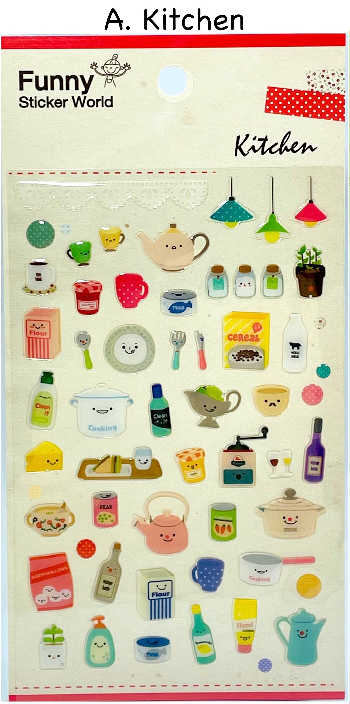 Funny Sticker World Kitchen/salad Stickers Puffy Stickers | Etsy