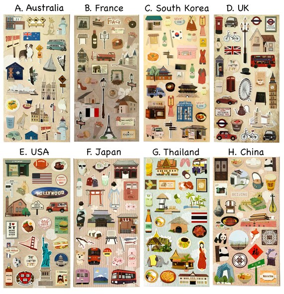 Nekoni Country Stickers Planner Stickers Deco Stickers Cute - Etsy