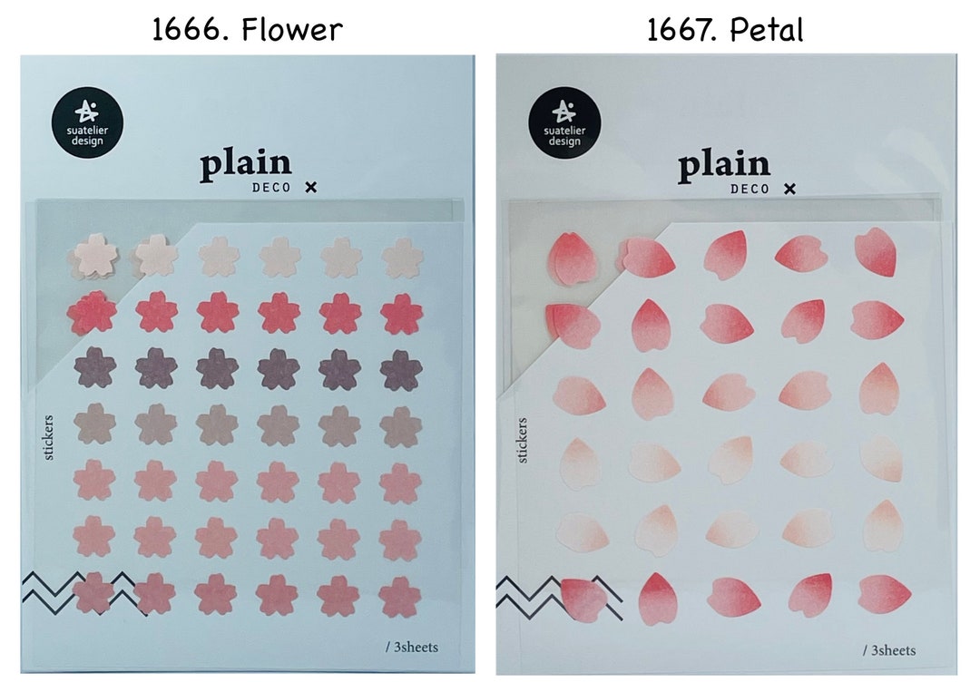 Suatelier Flower/petal Stickers (3 Sheets Included), Planner Sticker ...