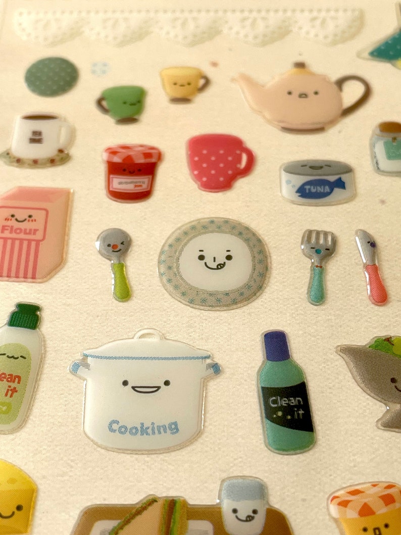 Funny Sticker World Kitchen/salad Stickers Puffy Stickers | Etsy