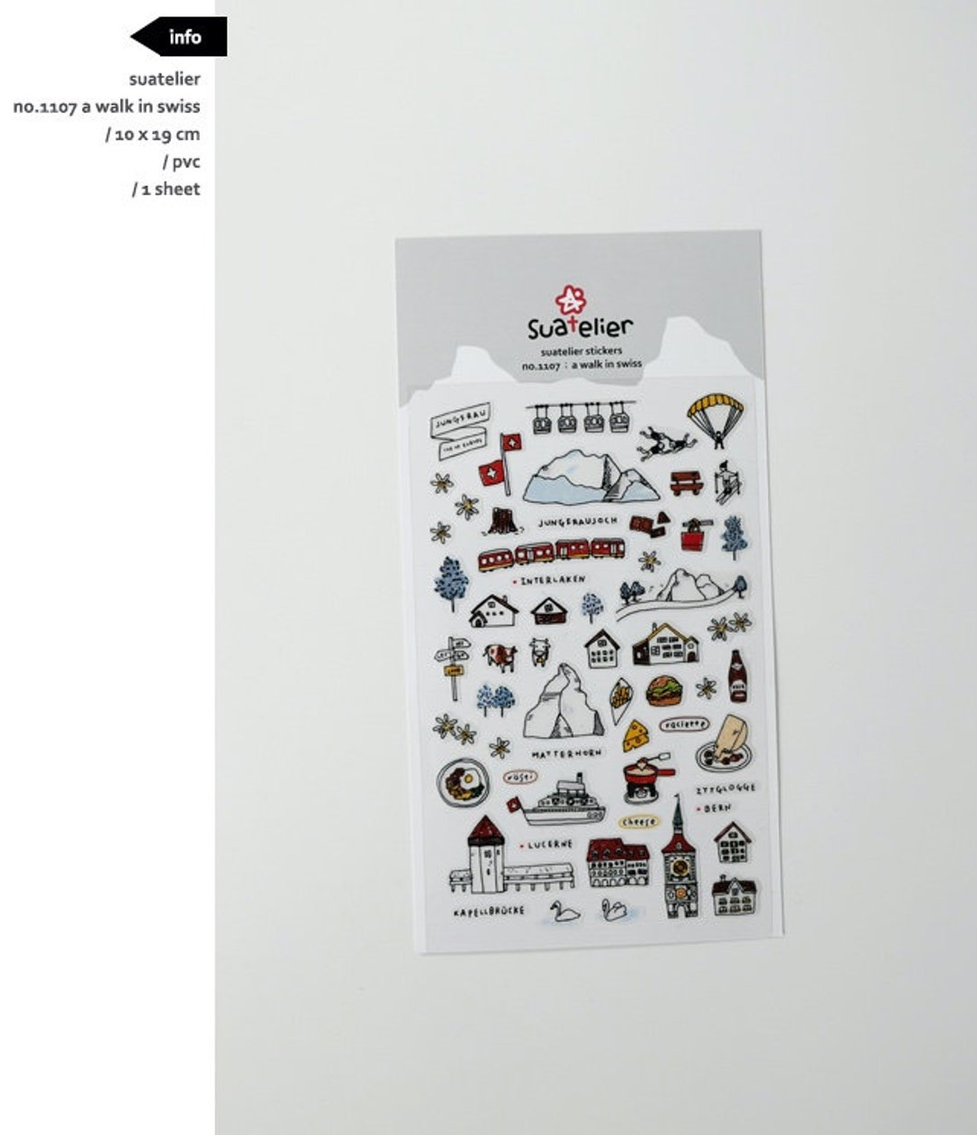 Suatelier 1107 A Walk in Swiss Stickers, Swiss Stickers, Cute Stickers ...