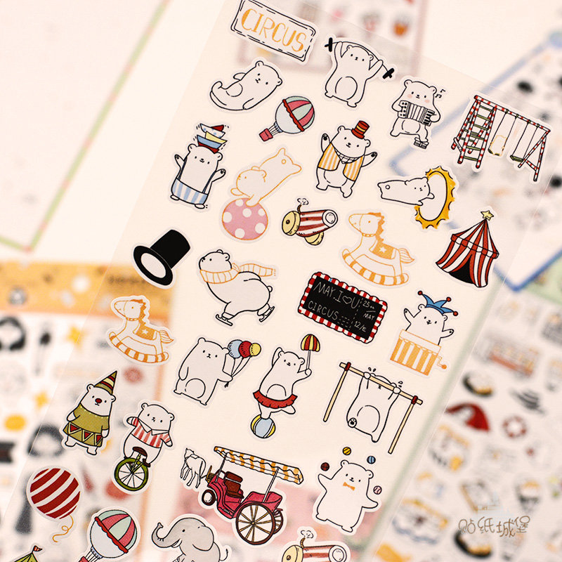 Nekoni Bear/dog/picnic/circus Stickersplanner Stickers Deco | Etsy