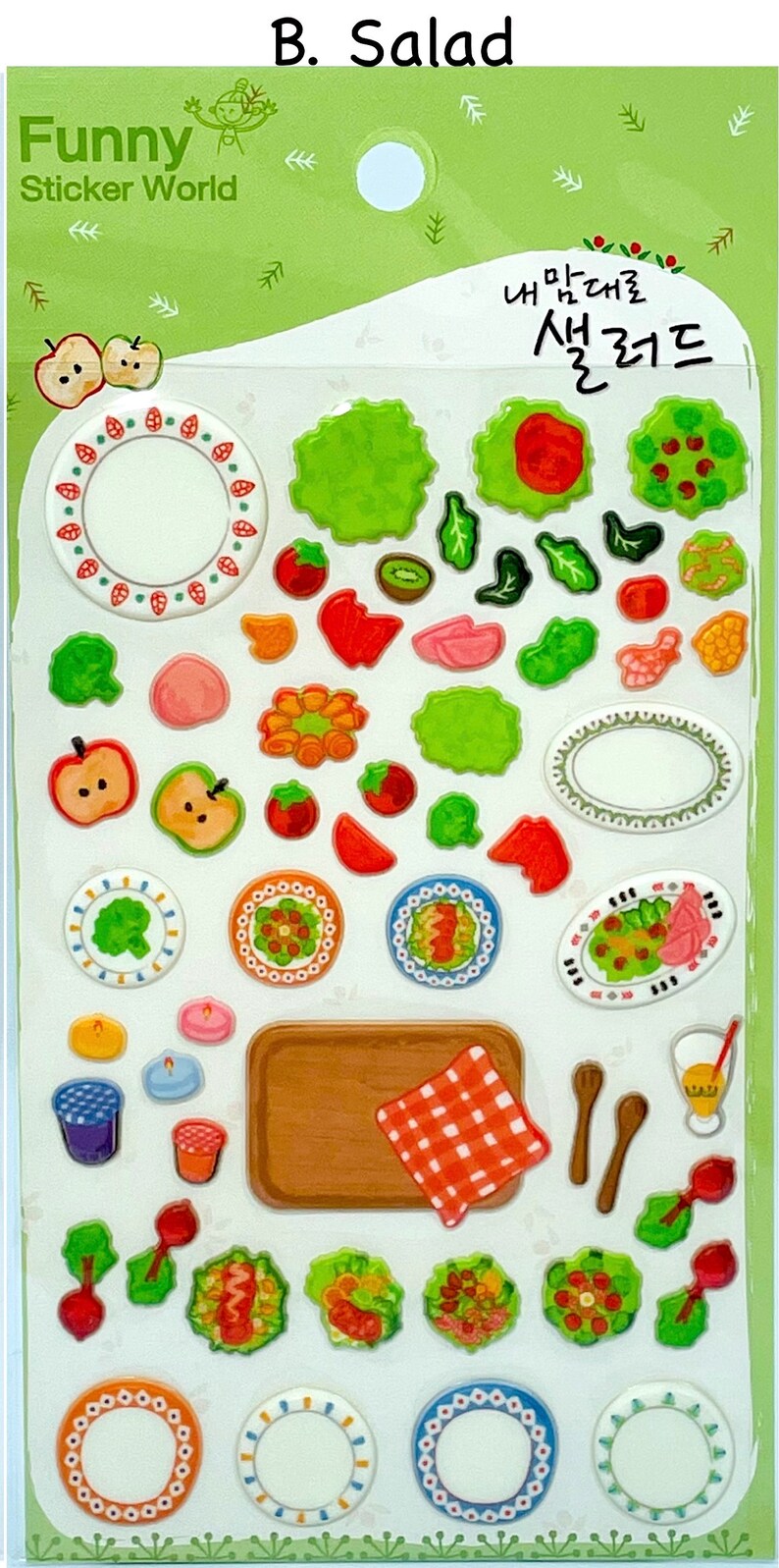 Funny Sticker World Kitchen/salad Stickers Puffy Stickers | Etsy