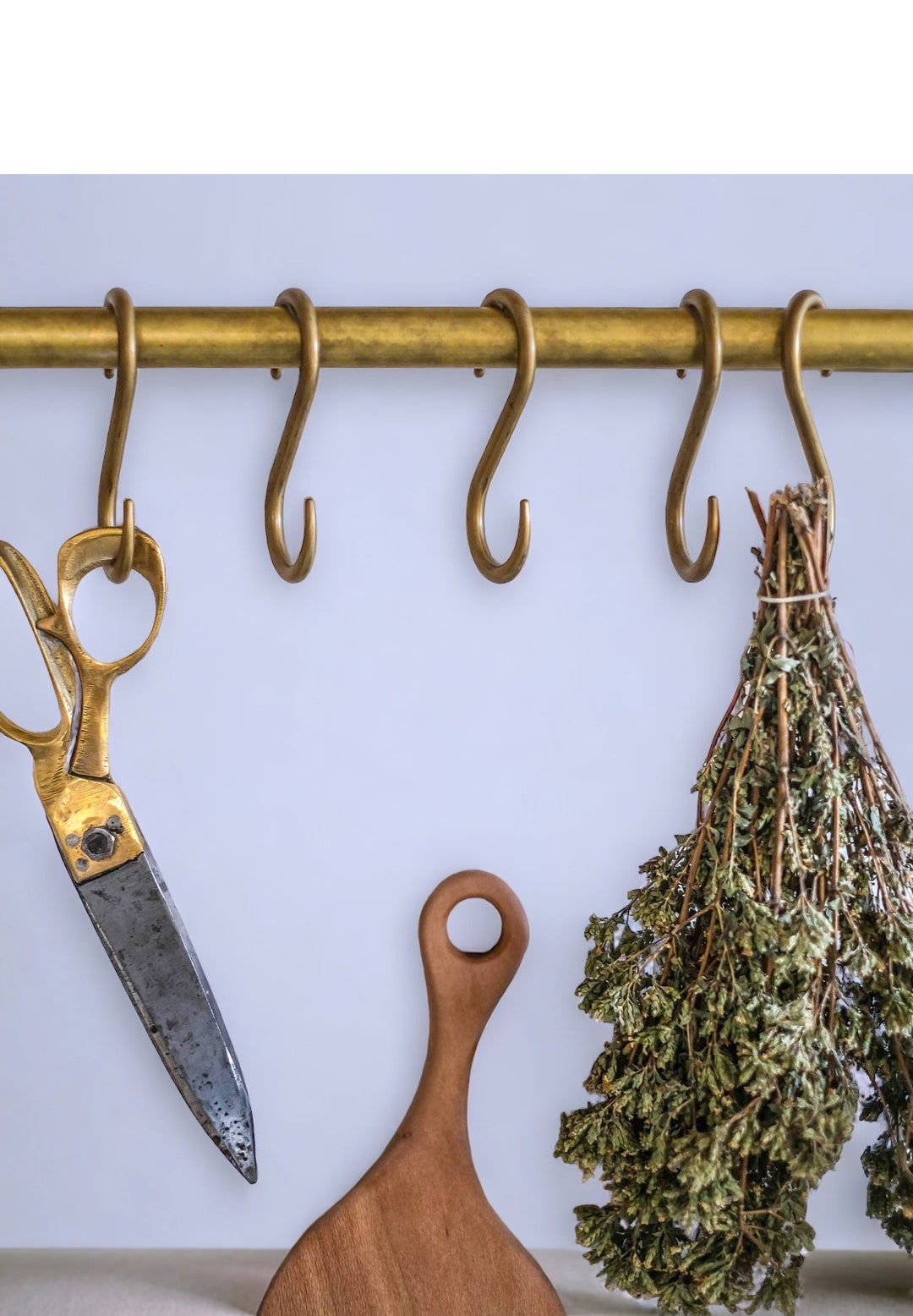 Kitchen Rack From Solid Unlacquered Brass Rod Diameter 16mm With Hook ...